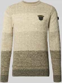 PME Legend Regular Fit Strickpullover aus reiner Baumwolle mit Label-Detail