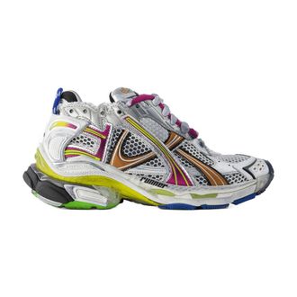 Balenciaga Womens Mesh And Plastic Runner Sneakers White