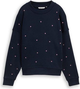 Tom Tailor Sweatshirt Strick & Sweatshirts Loose Fit Sweatshirt mit Herz-Stickerei
