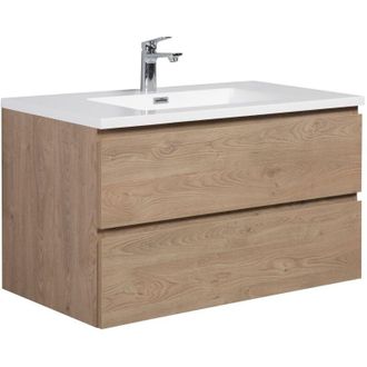 Badplaats Badezimmer Badm&ouml;bel-Set Angela 90cm - Kastanien Eiche - Untersch