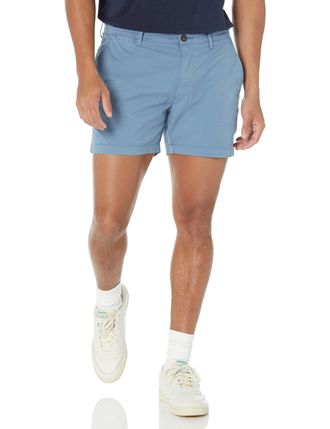 Amazon Essentials Goodthreads Mens 5 Inseam Flat-Front Stretch Chino Short Shorts, -moonlight blue, 38