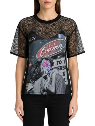 Pinko Womens T-Shirt Cotton Apparel - T-Shirts Grey