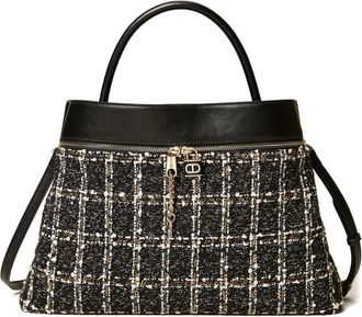 Twin-Set sac en tweed à carreaux - Noir