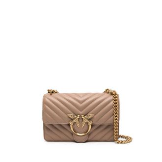 Pinko Pinko, Femme, Sacs, Beige, Taille: ONE Size Sac Beige Matelassé avec Motif Love Birds