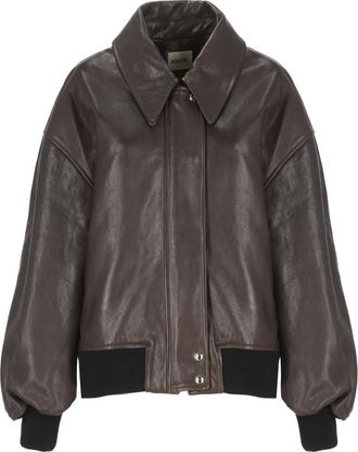 Khaite Femme, Vestes, Brun, Taille: 38 FR Veste en cuir marron avec col