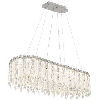 Globo Lighting Hängelampe Esstischlampe led dimmbar Feder Kristalle Fernbedienung led h 120 cm