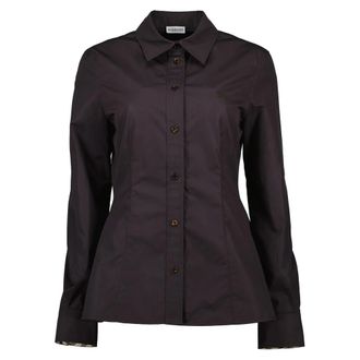 Burberry Braune Popeline Hemd- Slim Fit- Logo - - Blouses & Shirts - Damen - Braun - 2XS