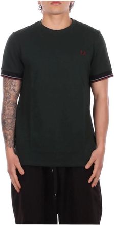 Fred Perry Homme, Tops, Vert, Taille: M T-shirt Logo Avant