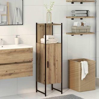 vidaXL Vidaxl - Armoire de salle de bain ch&ecirc;ne artisanal 33x33x120,5 cm