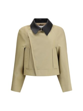 Givenchy Womens Cropped Caban Coat Beige Inner: Cotton Jacket