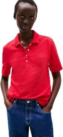 Tommy Hilfiger Polo Manches Courtes Femme Regular Fit, Rouge (Primary Red), S