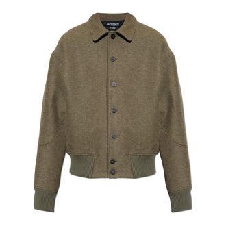 Jacquemus Homme, Vestes, Vert, Taille: L Feltro Wool Bomber Jacket