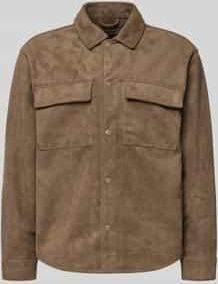 Only & Sons Regular Fit Jacke in Velourslederoptik mit Brustpattentaschen Modell RAVI