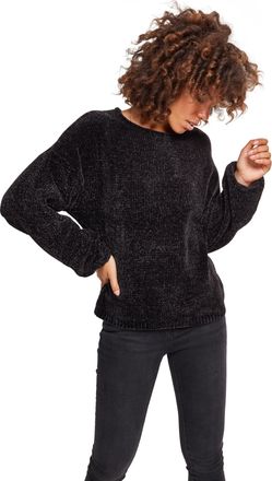 Urban Classics Damen Ladies Oversize Chenille Sweater Sweatshirt, per Pack Schwarz (Black 00007), X-Small (Herstellergröße: XS)