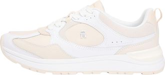 Tommy Hilfiger Damen Casual Fashion Runner Mix Mat Fw0Fw09034 Low Top, White (White/Soft Cream), 40 EU
