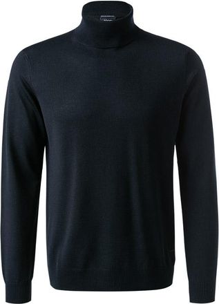 Joop Herren Pullover blau Merinowolle unifarben