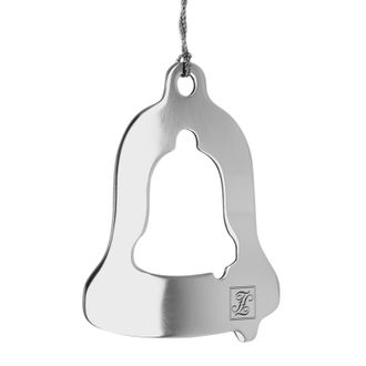Fink Edelstahl Weihnachtsglocke 12 cm Silber poliert - Metallanh&auml;nger in minimalistischer Form als Moderne Dekoration f&uuml;r Christbaum, Fenster oder T&uuml;r im I