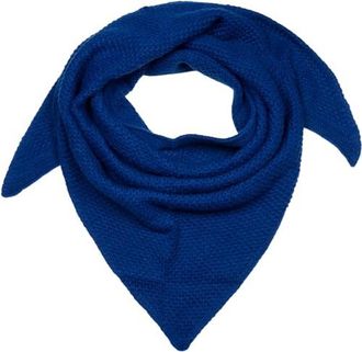 styleBREAKER Femme XXL Tricot &Eacute;charpe Triangle Unique avec motif grain de riz tricot&eacute;, Chaud Automne Hiver Maxi &Eacute;charpe Triangle 01020048, couleur:Bleu fonc&eacute;