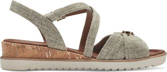 Tamaris Damen Keilsandalen, Frauen Sandalen,Freizeitschuhe,offene Schuhe,Strandschuhe,Keilsandaletten,Keilabsatz,Wedge-Heel,hoch,Nature,38 EU