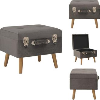 vidaXL Vidaxl - Tabouret de rangement 40 cm Gris Velours - Tabouret De Rangement - Tabouret Coffre - Meuble De Rangement - Chaise De Salle &agrave; Manger