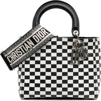 Dior Hobo Bags - Medium Calfskin Checkered Lady Dior - Gr. unisize - in Schwarz - f&uuml;r Damen