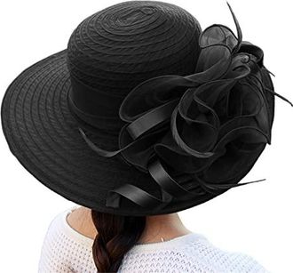 Generic Chapeau de soleil en maille pour printemps et &eacute;t&eacute; - Chapeau &agrave; large bord pour femme - Temp&eacute;rament - Robe de mari&eacute;e - Chapeau pour femme - Randonn&eacute;e, N