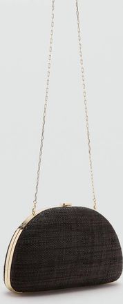 Mango Pochette en fibre naturelle chocolat - Femme - Taille unique - MANGO