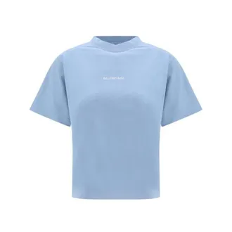 Balenciaga T-Shirt mit R&uuml;ckenprint - - Tops - Damen - Blau - M