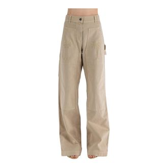 Palm Angels Gerade Hose - - Trousers - Damen - Beige - S