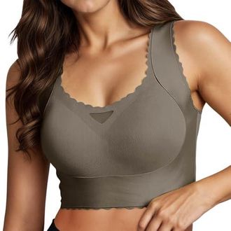 Generic Verafits Liftcharm Soutien-gorge gainant et gainant confortable pour femme sans fil Push Breast & Correcteur Brassière pour femmes âgées, gris, 4XL