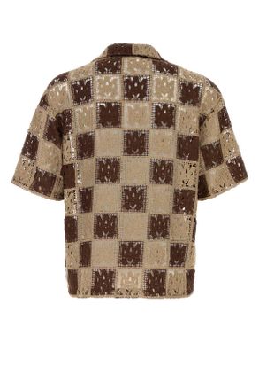 Amiri Mens Quad Shirt Brown Polyester