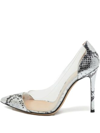 Gianvito Rossi escarpins &agrave; effet peau de serpent - Gris