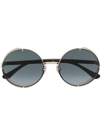 Jimmy Choo Eyewear Sonnenbrille mit rundem Gestell - Gold