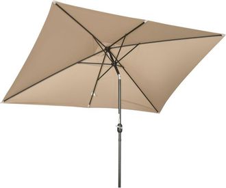 OUTSUNNY Parasol de jardin - Outsunny - inclinable - rectangulaire - aluminium polyester haute densit&eacute; - 3 x 2 m - kaki
