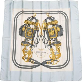 Herm&egrave;s T&uuml;cher & Schals - Hermes Classic BRIDES de GALA Silk Carre 90 Scar - Gr. unisize - in Blau - f&uuml;r Damen