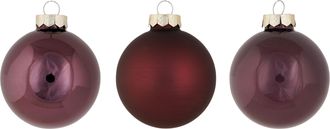 Cosy & Trendy Cosy Home 24er Set Weihnachtskugeln Glas Lila Matt Gl&auml;nzend &Oslash; 6cm