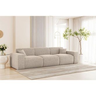 Fun M&ouml;bel Sofa Designersofa CELES PREMIUM 3-Sitzer in Stoff Sven Cappuccino