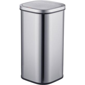Relaxdays Poubelle Relaxdays avec capteur, 30 L, couvercle automatique, porte-sac, acier inoxydable, cuisine, argent