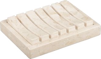 Creative Home Seifenschale aus nat&uuml;rlicher Champagner-Marmor-Stein-Kollektion, 2 St&uuml;ck