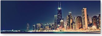 Paul Sinus Art Leinwandbilder | Bilder Leinwand 120x40cm Skyline Chicago