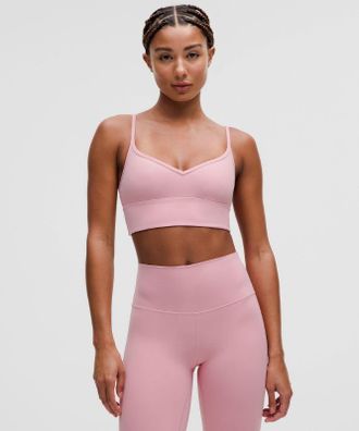lululemon Align BH mit Herzausschnitt Leichter Halt A/B-Cups f&uuml;r Frauen - Gr&ouml;&szlig;e 12 in Pink Tide
