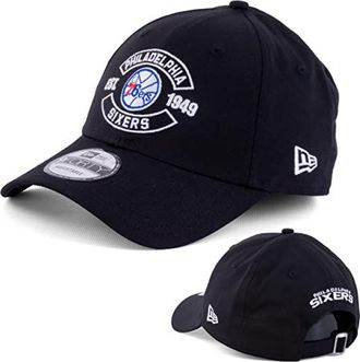 New Era Casquette de basketball 9FORTY MLB NBA NFL Limited Edition pour homme, Philadelphia 76ers noir, taille unique