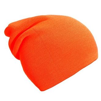 DonDon Bonnet Homme Bonnet Femme Bonnet hiver Slouch Beanie orange fluo