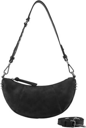 Fredsbruder Cuir sac &agrave; &eacute;paule bandouli&egrave;re Rebel At Heart Halfmoon Bag Black noir