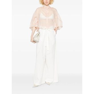 Max Mara Womens Pink Silk Poncho Ponchos