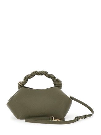 Ganni Womens Handbag Bou Small Brown Grained Leather Handbags Hand Bags