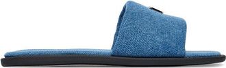 Tommy Jeans Pantoletten Tjw Padded Denim Casual Slide EN0EN03020 Blau