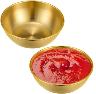 Cabilock Dipschalen Edelstahl Kleine Servierschalen Snackschale 2pcs Dessertschale Gew&uuml;rzschale Saucen Sojasauce Ketchup Veginer Gew&uuml;rz Dessert Sch&auml;lchen Dipsc