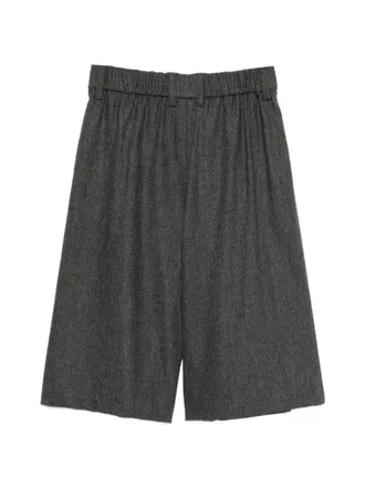 Emporio Armani Flannel Wool-Blend Shorts - Grey
