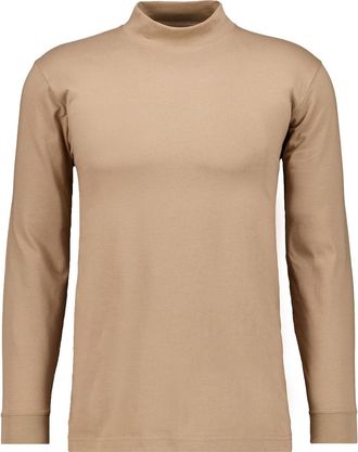 Ragman Herren Stehkragenshirt Langarm Zimt-088, 4XL